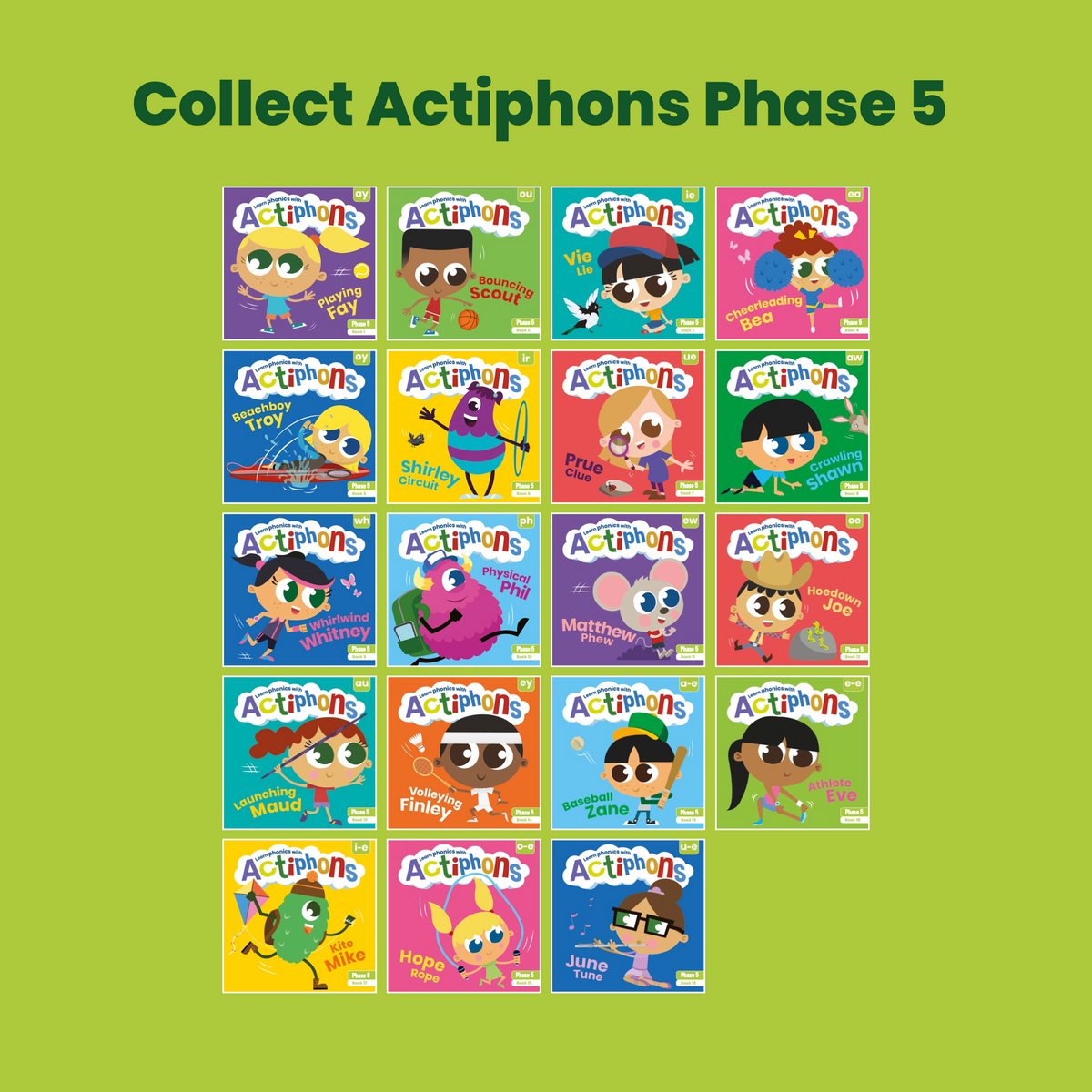 Learn Phonics with Actiphons: PHASE 5 READING ebook COLLECTION