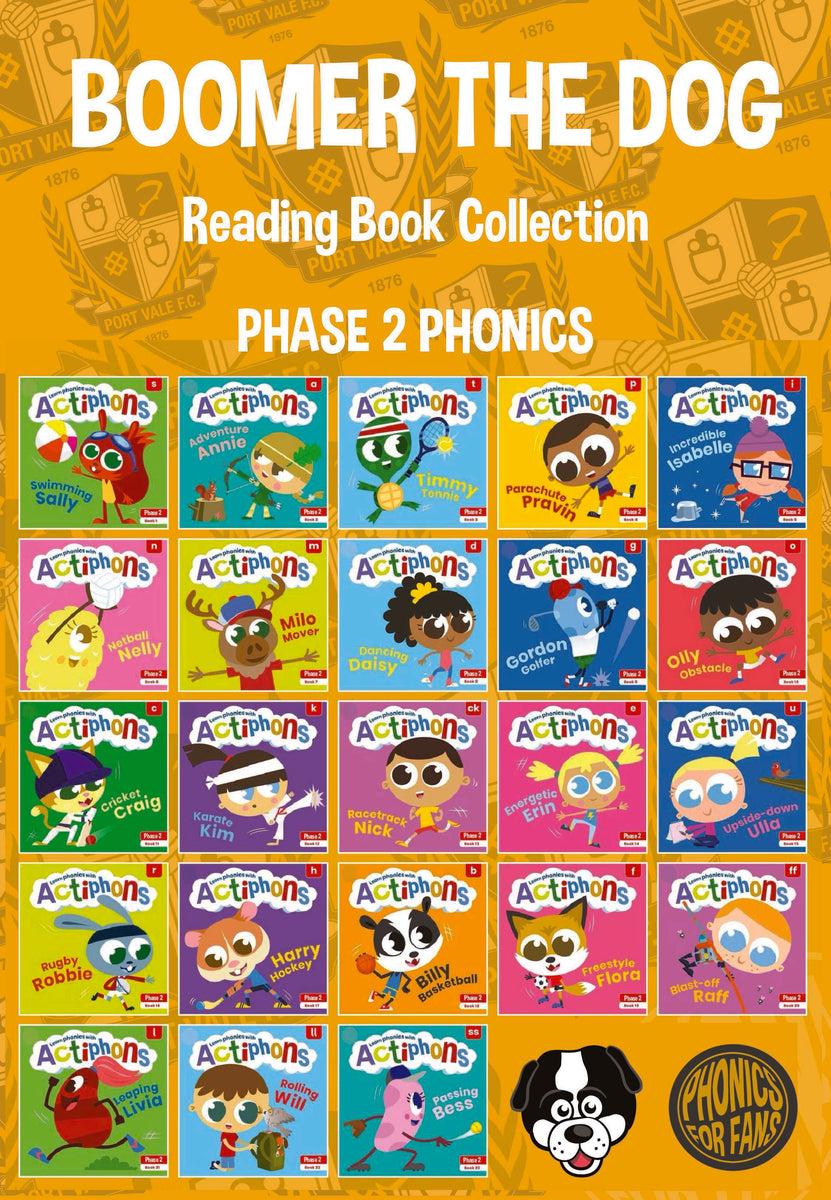 PHASE 2 PHONICS with Boomer the Dog- READING BOOKS COMING SOON! – Actiphons